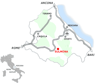 Map: B&B L'Eremo, Sulmona -GD Italy.com